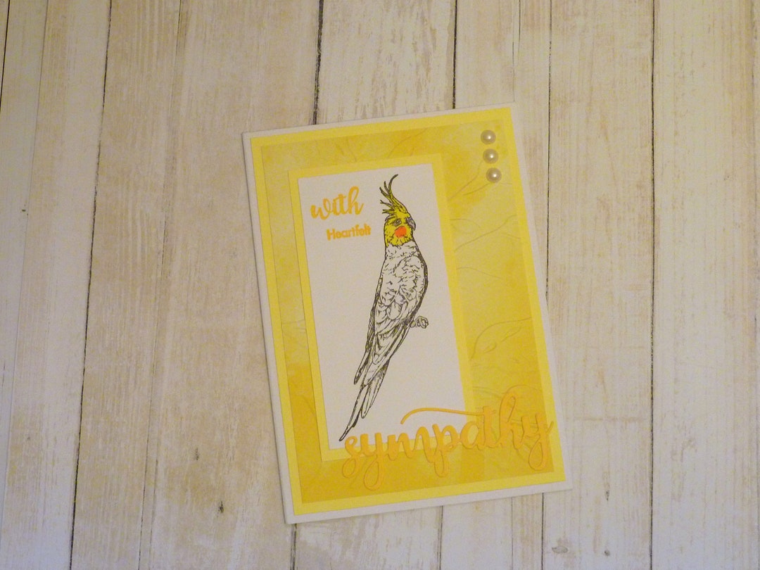 Handmade Cockatiel Sympathy Card, Cockatiel Memorial Card, Cockatiel ...