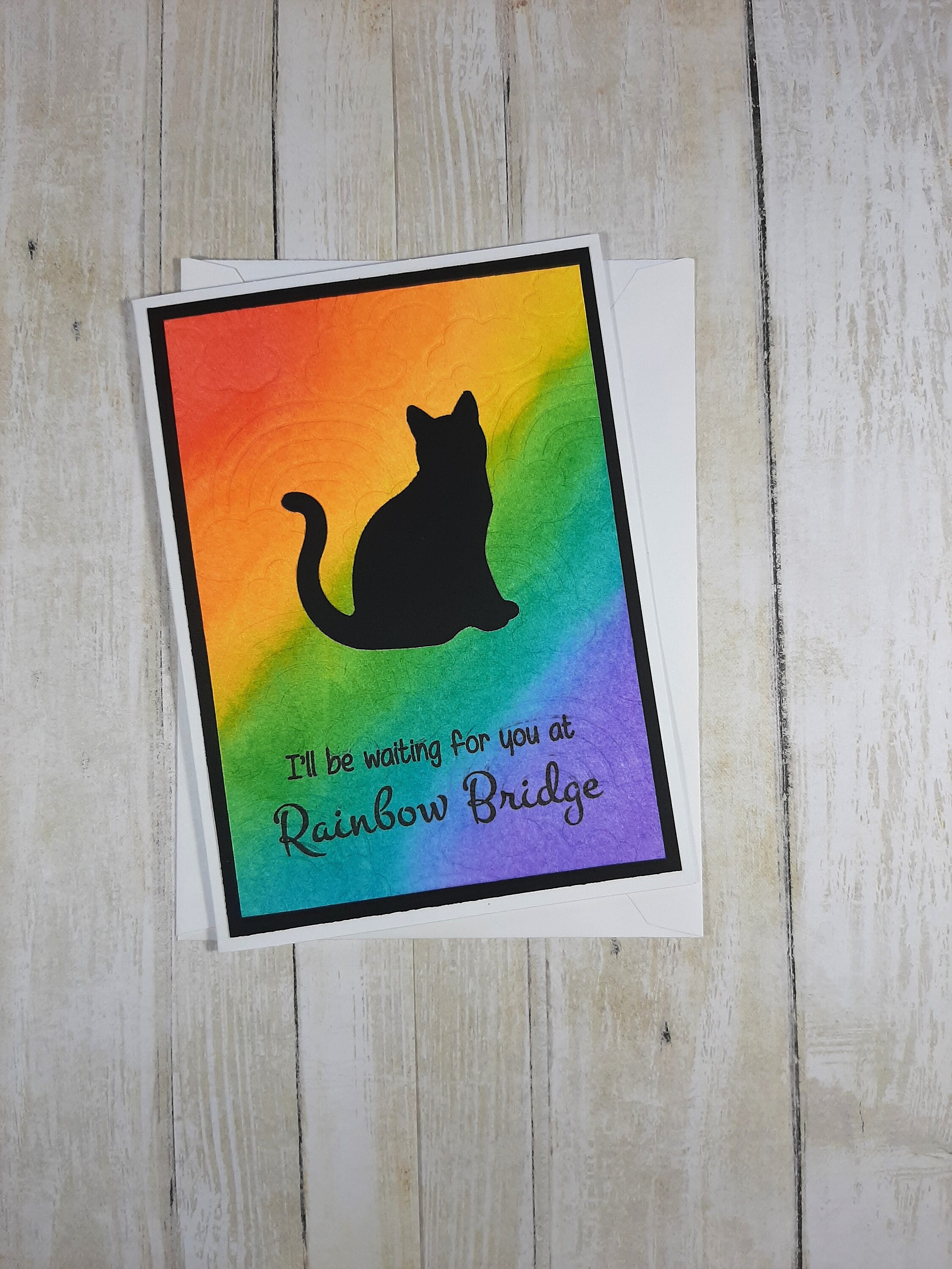 Handmade Cat Rainbow Bridge Card, Rainbow Bridge Cat Gift, Cat Sympathy ...