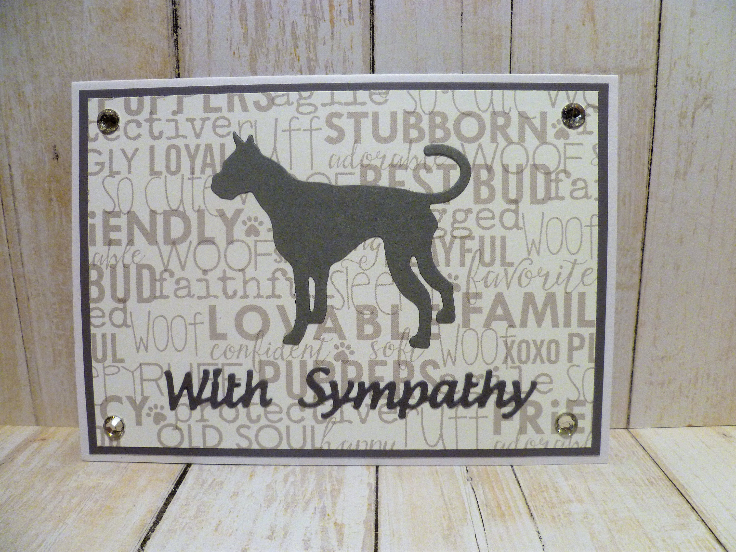 Handmade Blue Steel Great Dane Sympathy Card Silver Great | Etsy