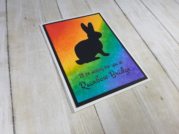 Handmade Rabbit Rainbow Bridge Card Rabbit Sympathy Card - Etsy