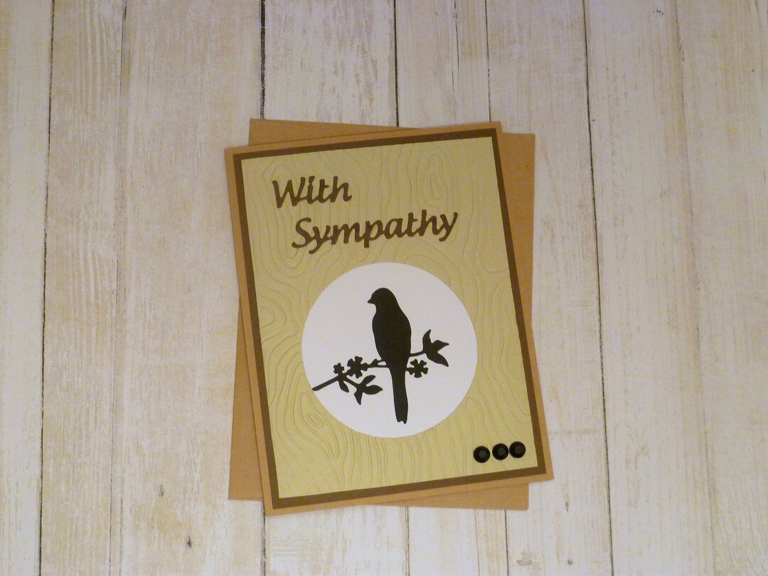 Handmade Bird Sympathy Card, Bird Memorial Card, Bird Sympathy Gift ...