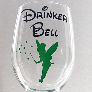 Tinkerbell Gift, Disney Fan Glass , Disney Wine Glass , Disney Mom Gift ...