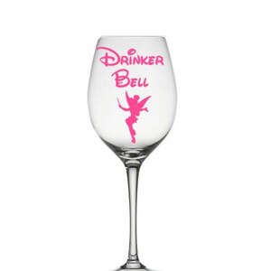 Tinkerbell Gift, Disney Fan Glass , Disney Wine Glass , Disney Mom Gift ...