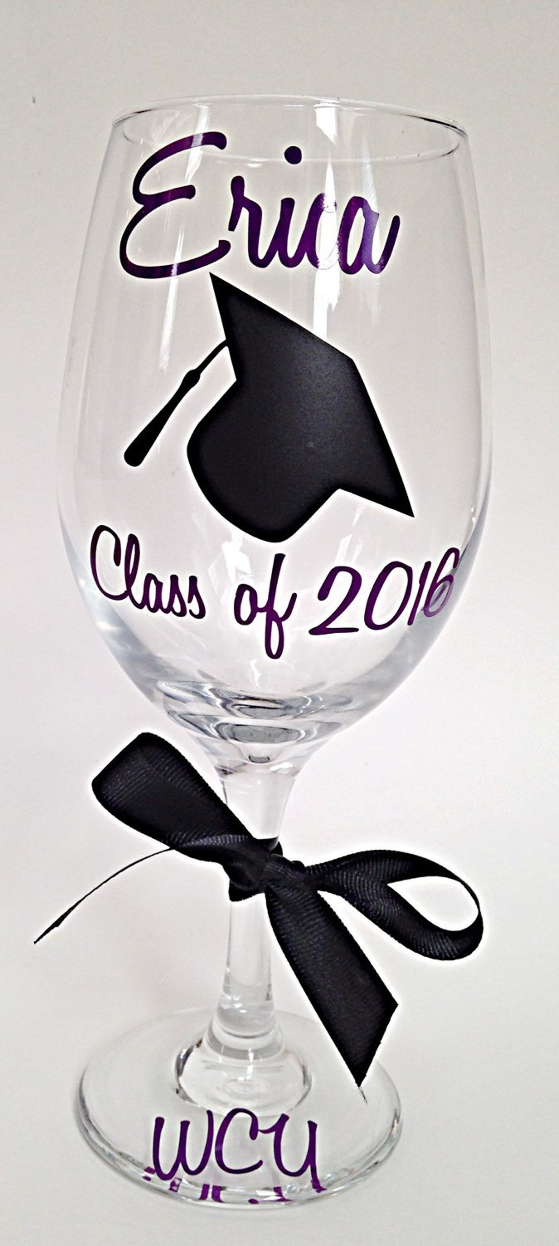 Graduation Wine Glass College Graduation Wine Glass - Etsy