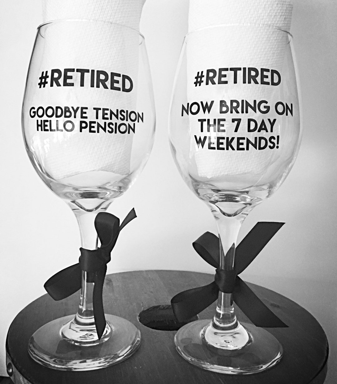 Retirement Wine Glass,retirement Party Glass, Retirement Party Favors ...