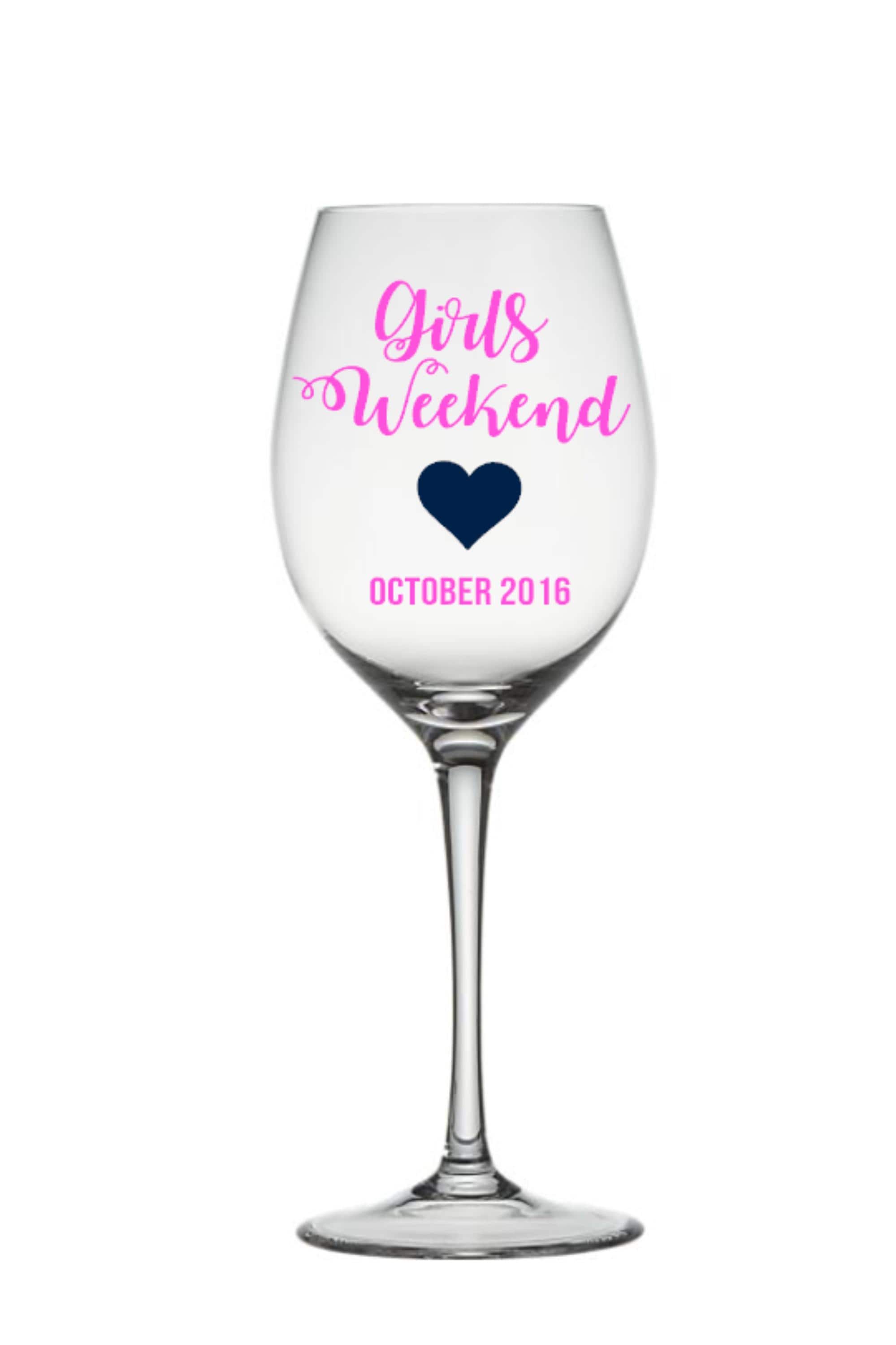 Girls Weekend, Bachelorette Party Wine Glass Set, Wedding Party Wine ...