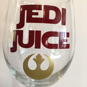 Jedi Juice Wine Glass, Star Wars Wine Glass , Star Wars Gift, Star Wars ...