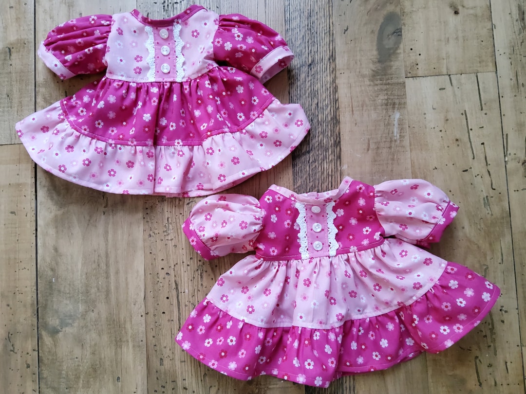Cabbage Patch Doll Clothes, 16 Inch Size Twin/sister Pink Floral Knee ...