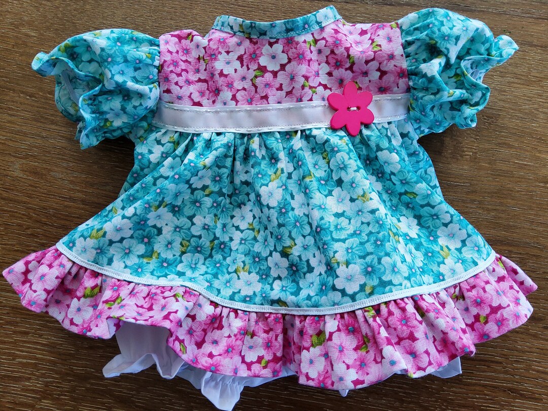 Cabbage Patch Doll Clothes, 16 Inch Size Pink/teal Ruffled 2-piece ...