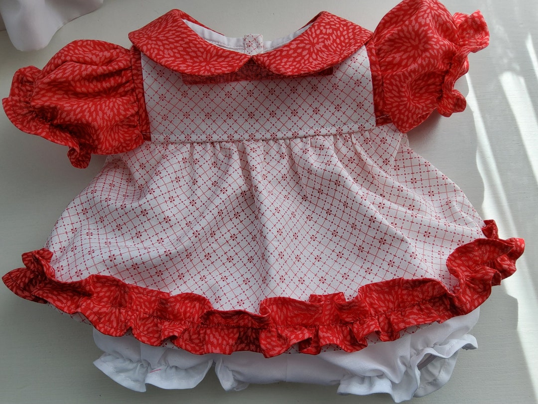 Cabbage Patch Doll Clothes, 16 Inch Size Handmade Red Checked Jumper ...
