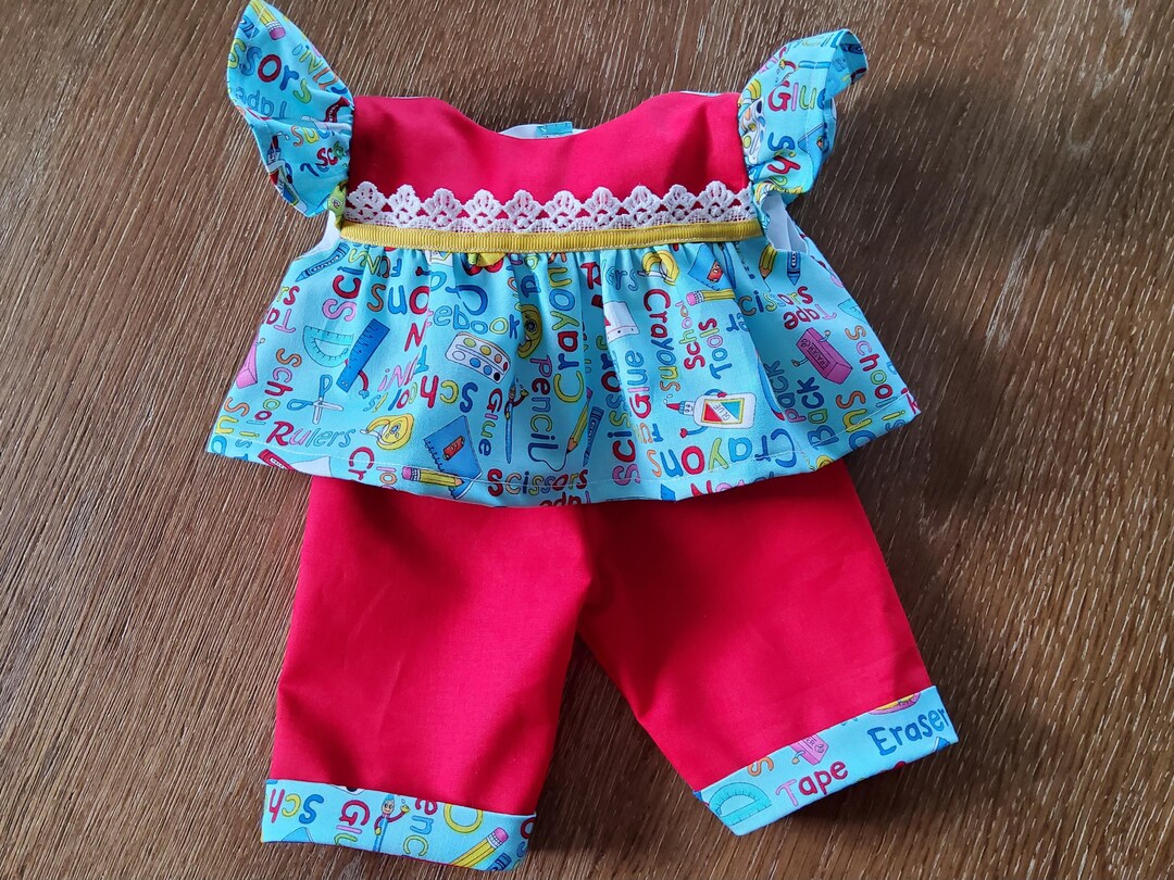 Cabbage Patch Doll Clothes, 16 Inch Size Red School Supplies Pants ...