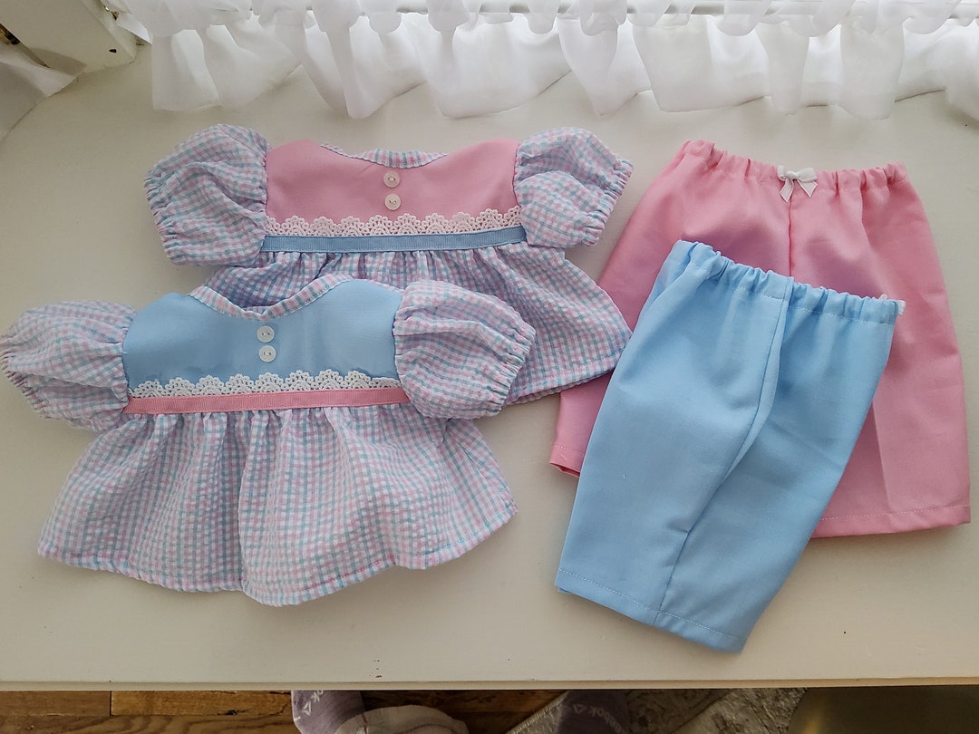 Cabbage Patch Doll Clothes, 16 Inch Size Twins/sisters Blue and Pink ...