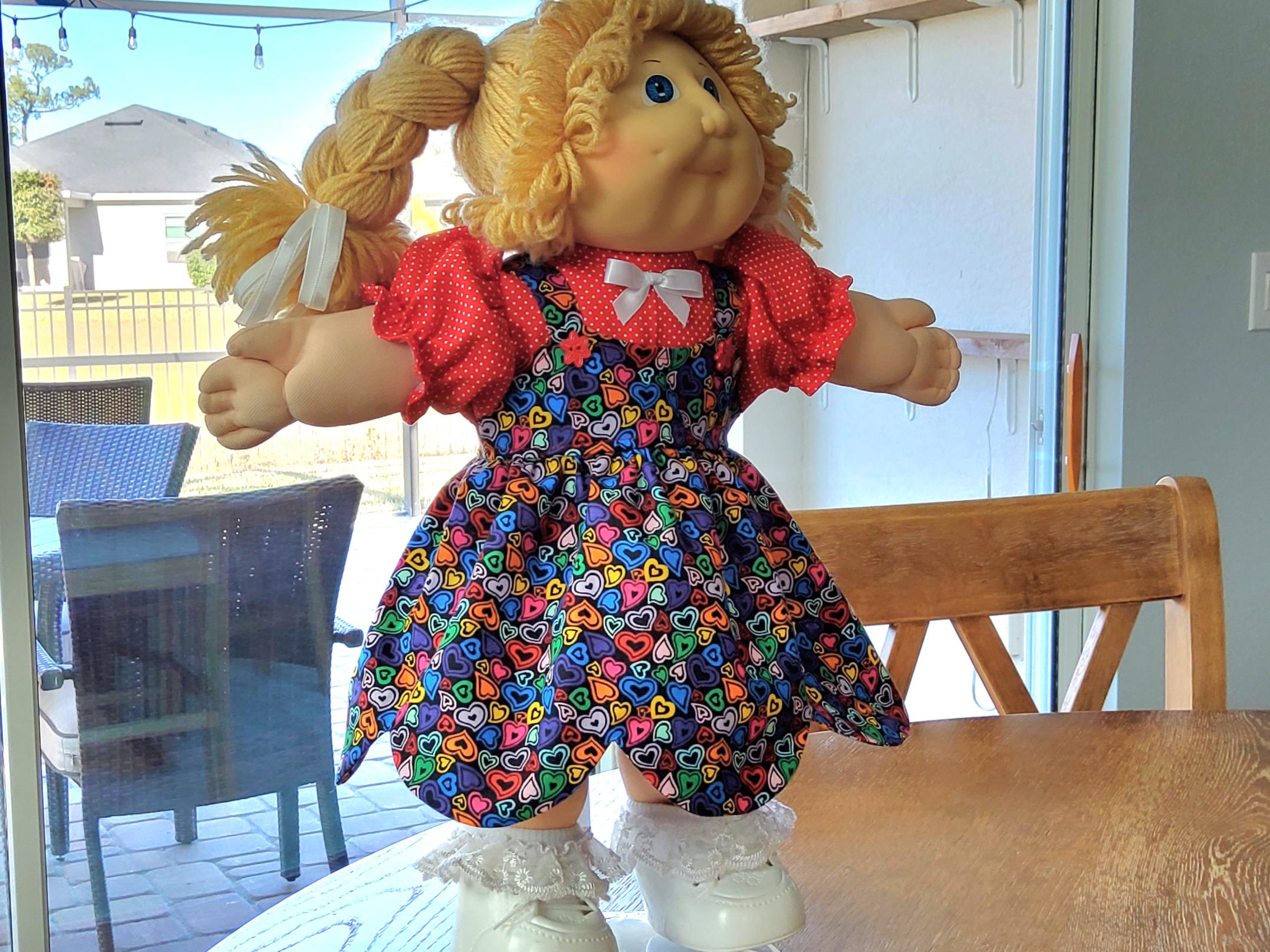 Cabbage Patch Doll Clothes, 16 Inch Size Handmade Red Colorful Hearts ...