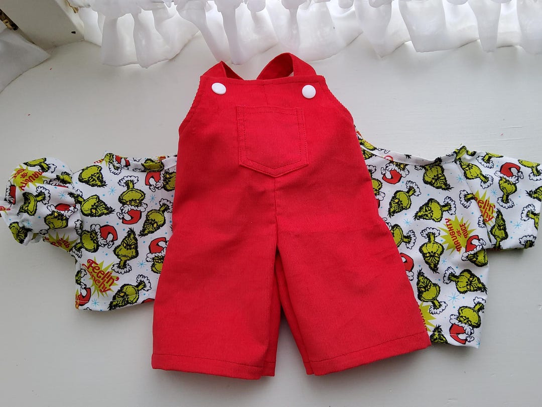 Cabbage Patch Doll Clothes, 16 Inch Size Grinch Christmas Red Corduroy ...