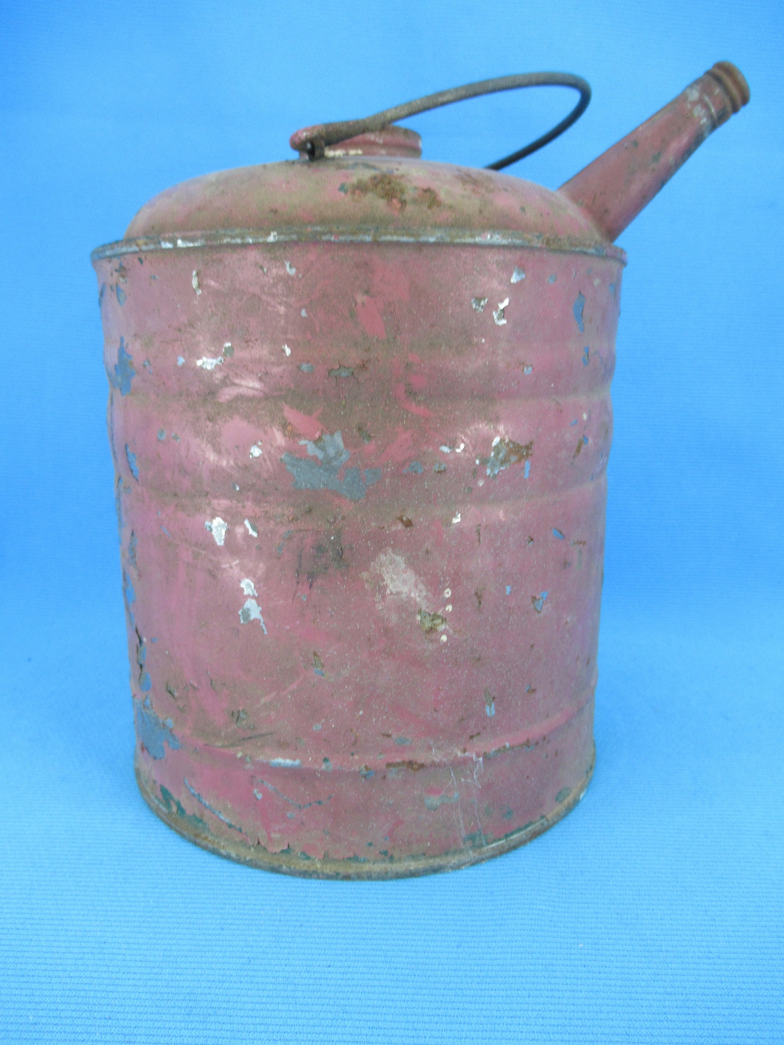 Vintage Rustic Small Red Gas Can, Metal With Bail Handle, Distressed ...