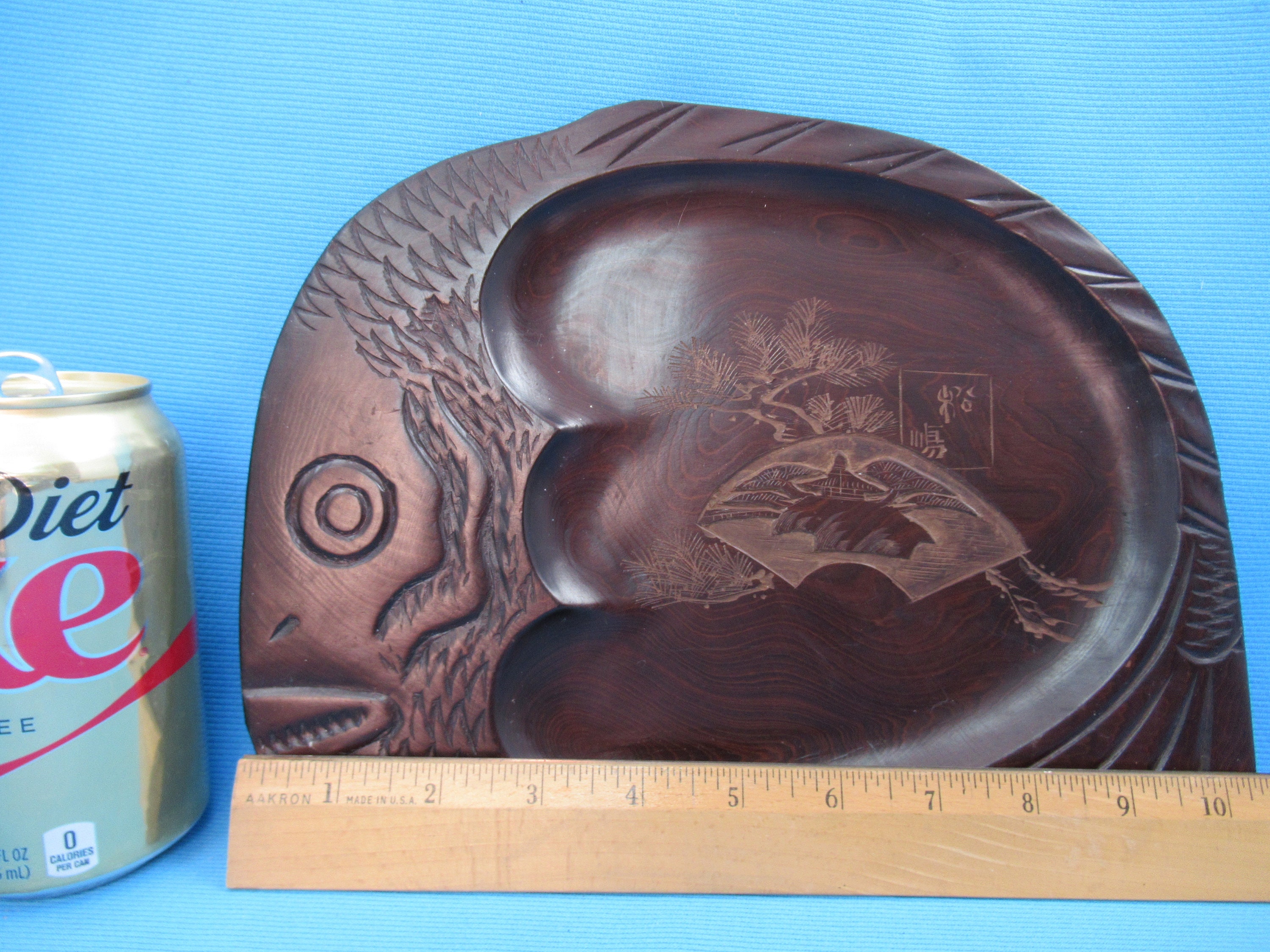 Vintage Carved Piranha Fish Serving Tray with 5 Matching | Etsy