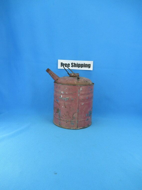 Vintage Rustic Small Red Gas Can Metal With Bail Handle - Etsy