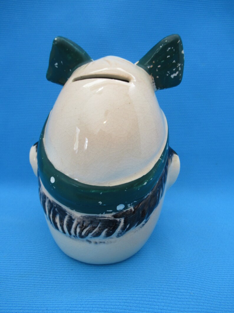 Vintage Piggy Pig Bank Hobo Man Head Figure Figurine Ceramic - Etsy