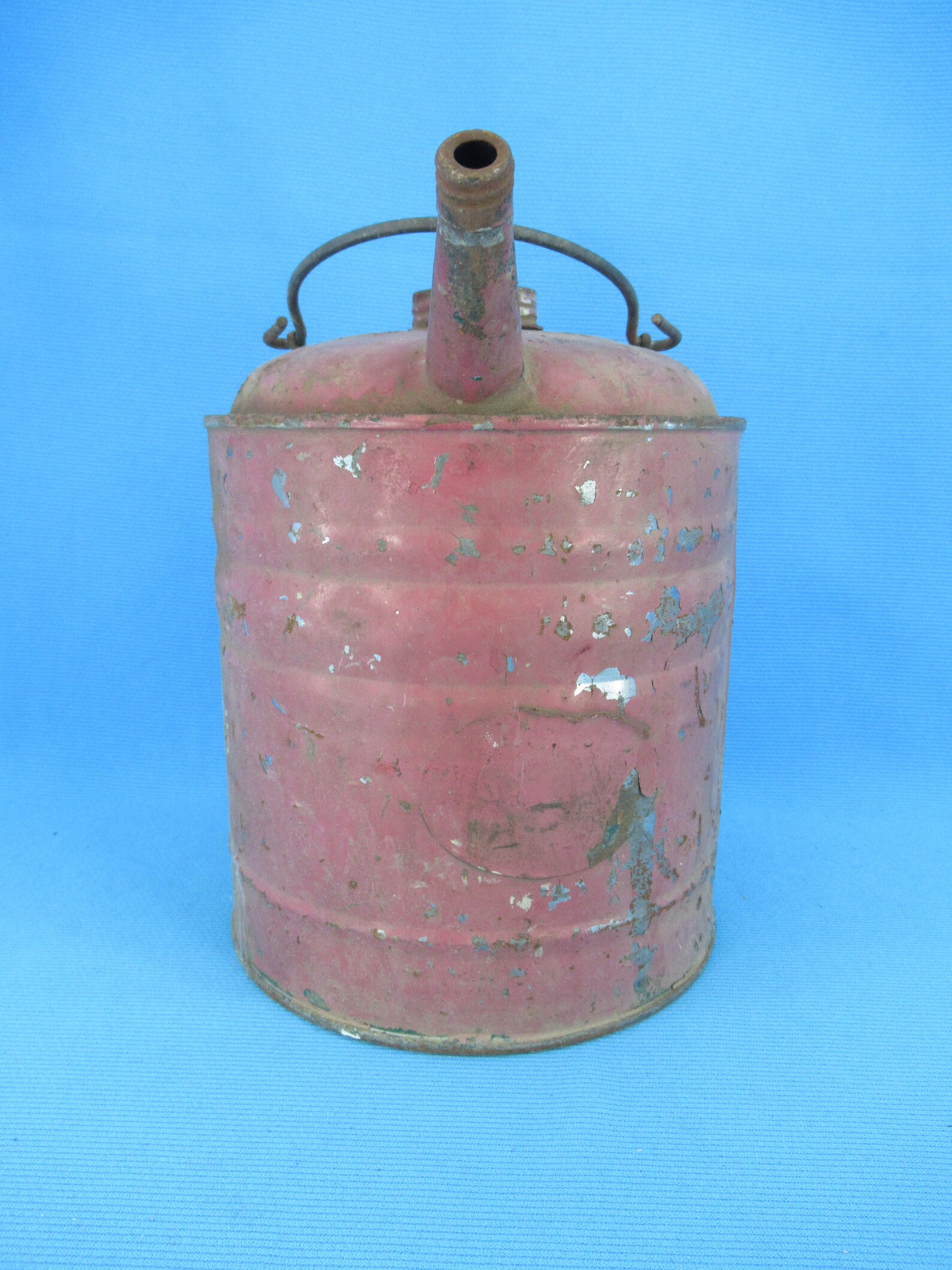 Vintage Rustic Small Red Gas Can, Metal With Bail Handle, Distressed ...