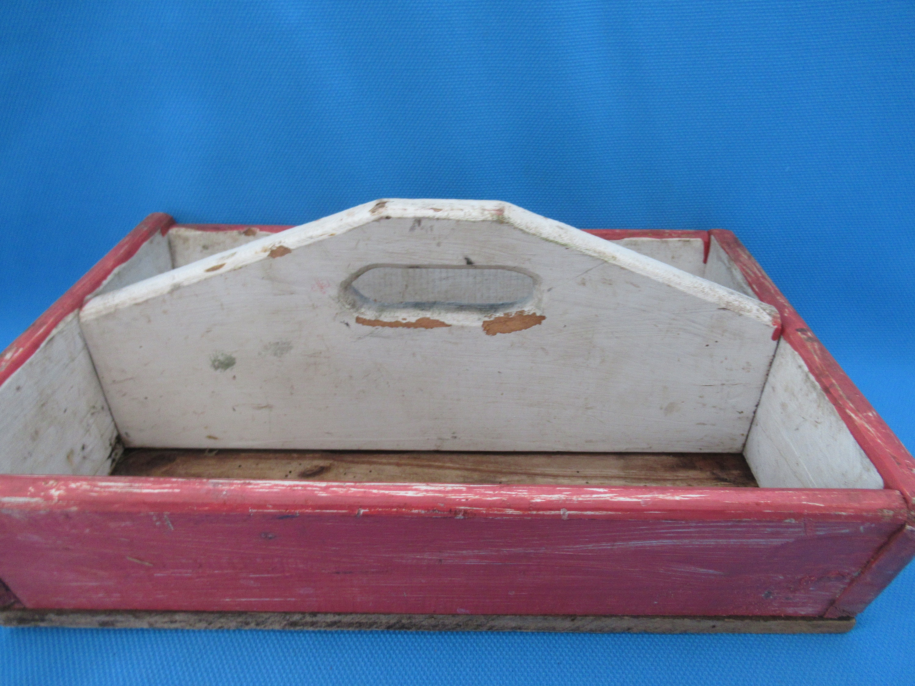 Vintage Wooden Tote Wood Tool Box Holder Carrier Storage | Etsy