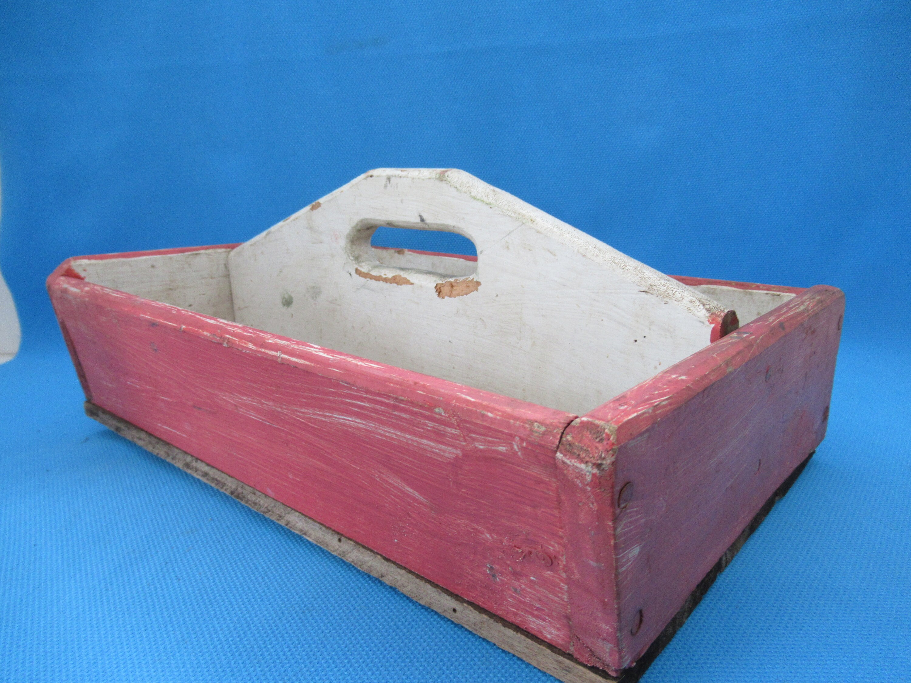 Vintage Wooden Tote Wood Tool Box Holder Carrier Storage | Etsy