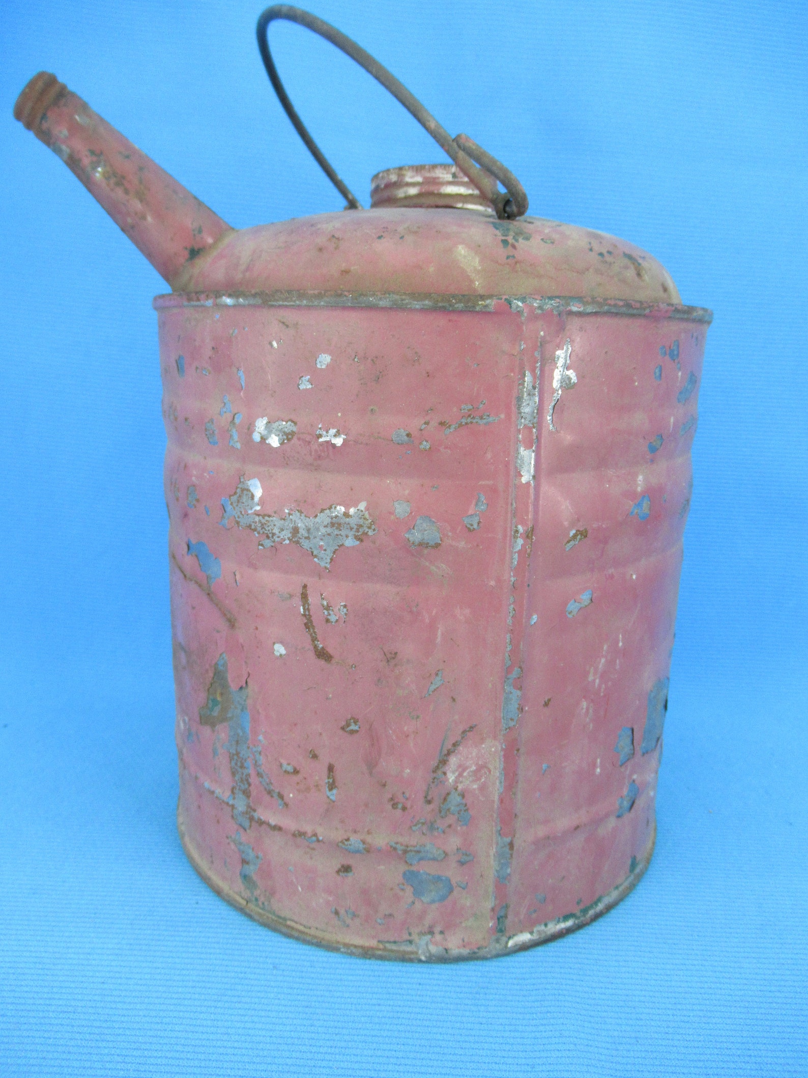 Vintage Rustic Small Red Gas Can, Metal With Bail Handle, Distressed ...