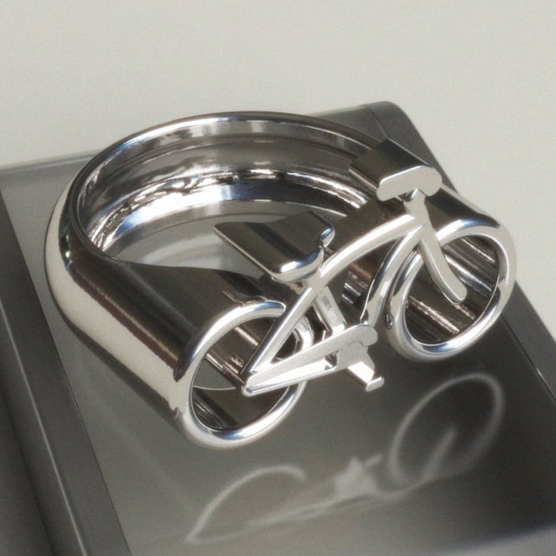 Beach Cruiser Bicycle Ring - 92.5 Sterling Silver - Any Size - Etsy
