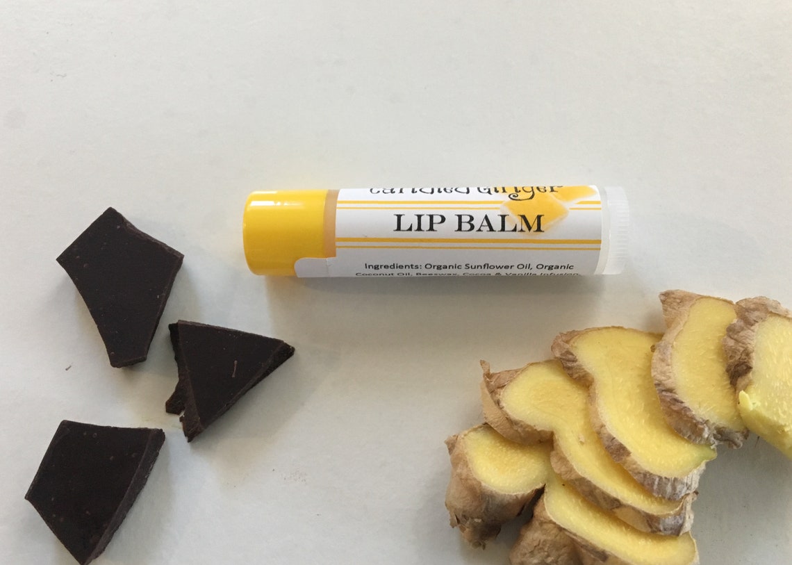 Candied Ginger Lip Balm Organic Ingredients Essential Oils - Etsy