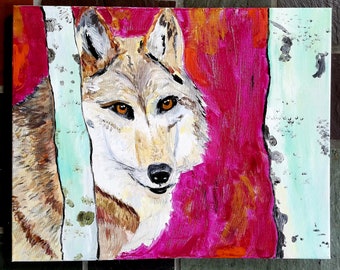 Alpha Wolf Painting - Etsy