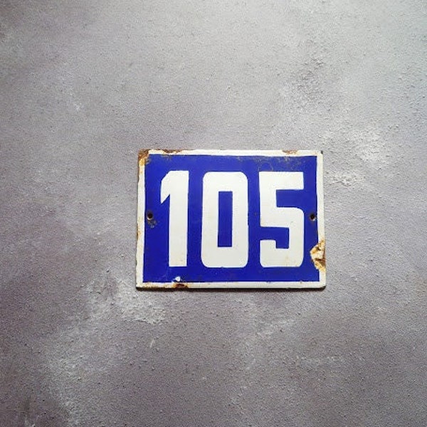 Enamel House Number 105 - Etsy