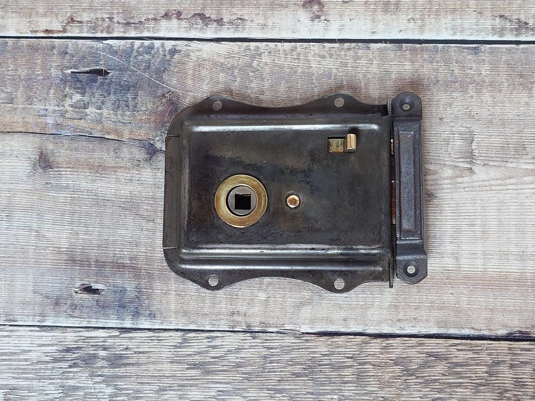 Heavy Steel Lock With Iron Keep, Antique Rim Lock, Old Rim Lock. - Etsy