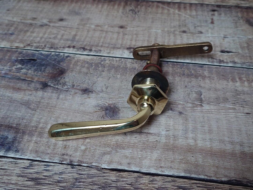Reclaimed Brass Toilet Flush Handle, Heavy Polished Brass Cistern Flush ...