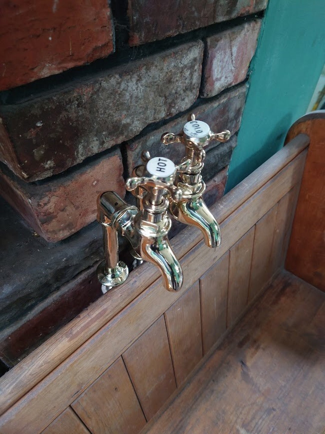 Original 1930s Brass, Overhauled Upright Mount Bib Butler Belfast Taps ...