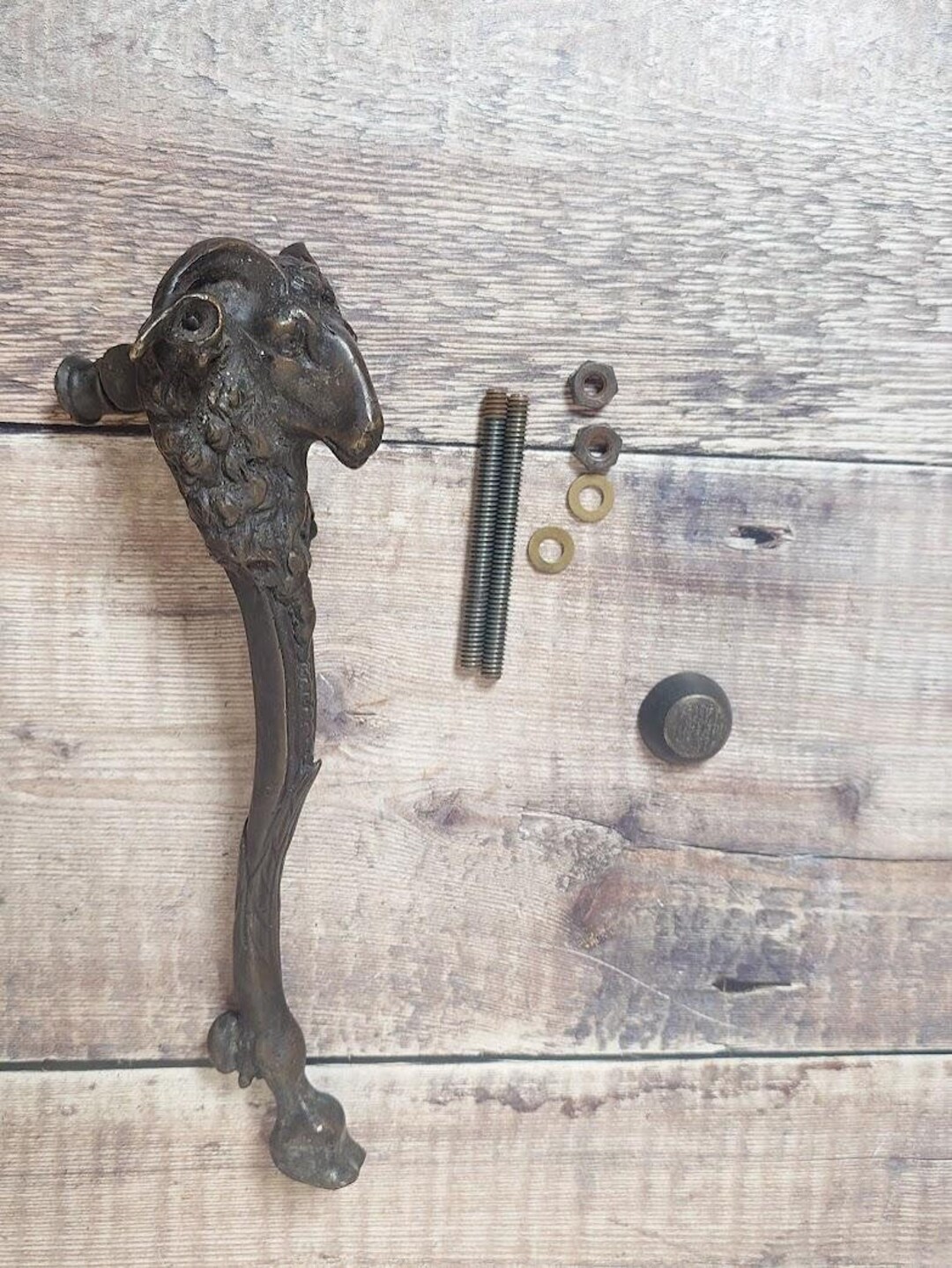 Ram Long Vintage Brass Door Knocker, Shetland Sheep, Norfolk Horn Sheep ...