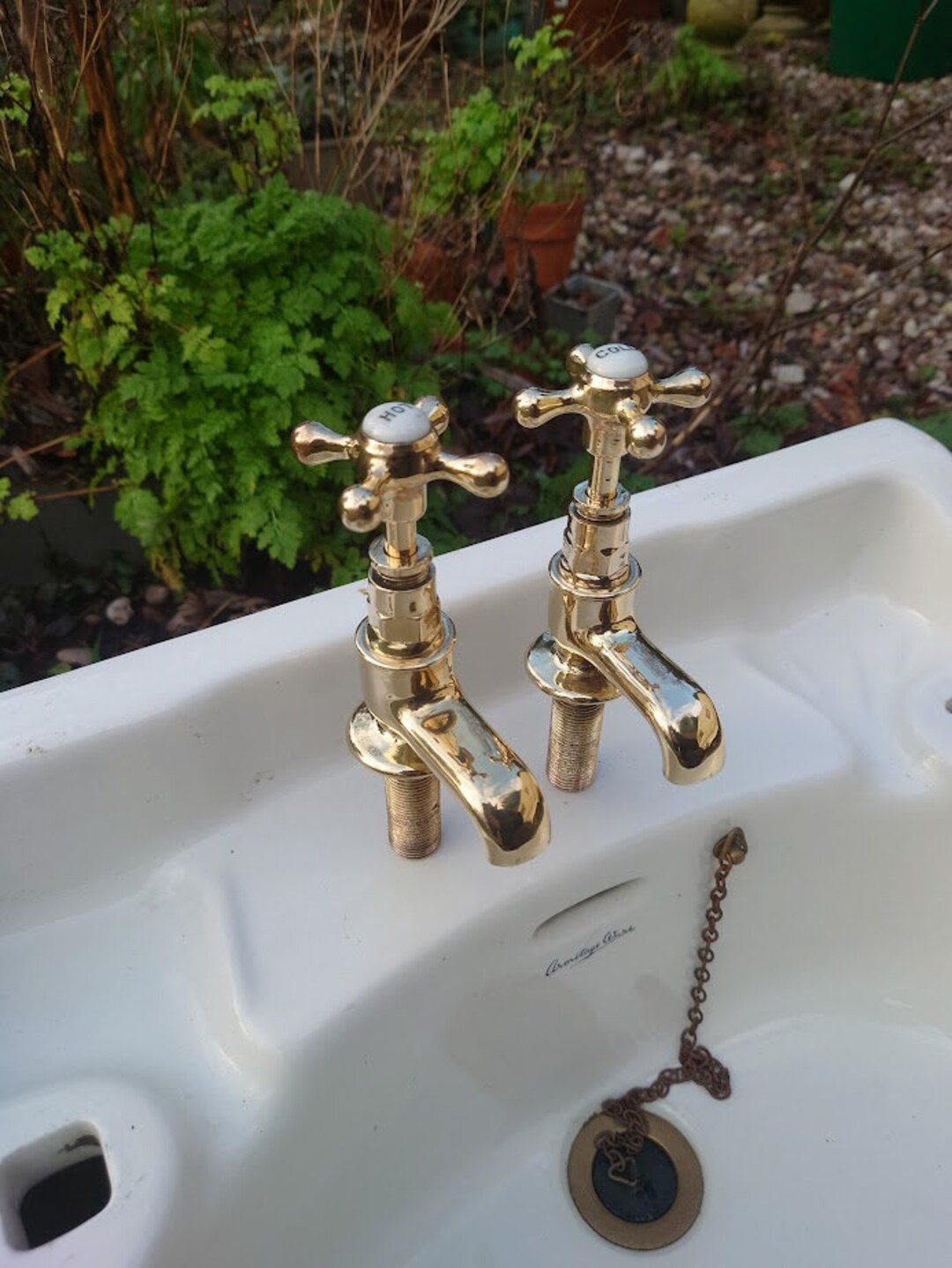 Vintage Brass Basin Taps, Polished Brass Faucets, Overhauled and Ready ...