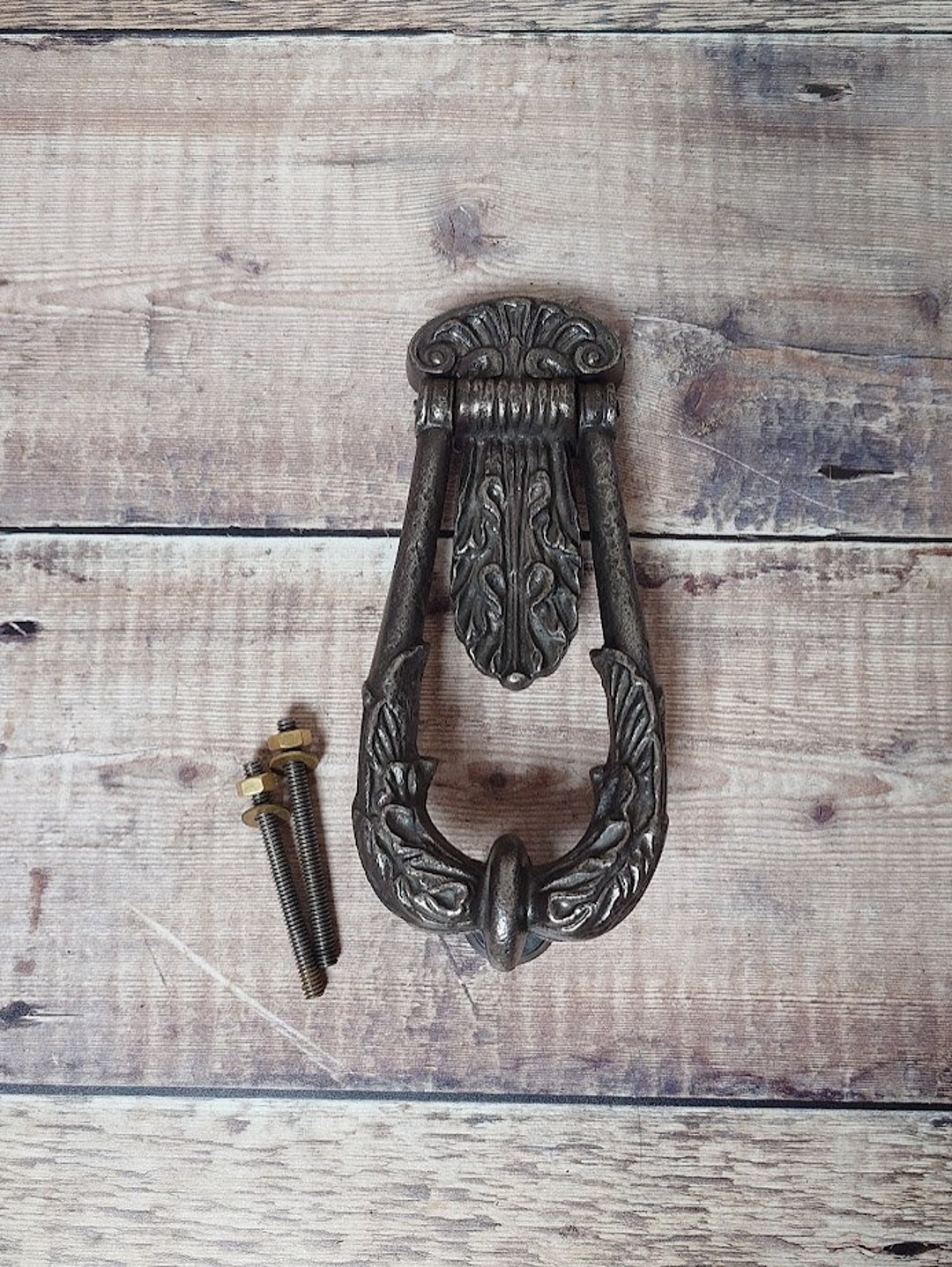 Antique Iron Door Knocker, Old Heavy Iron Door Knocker, Victorian Cast ...