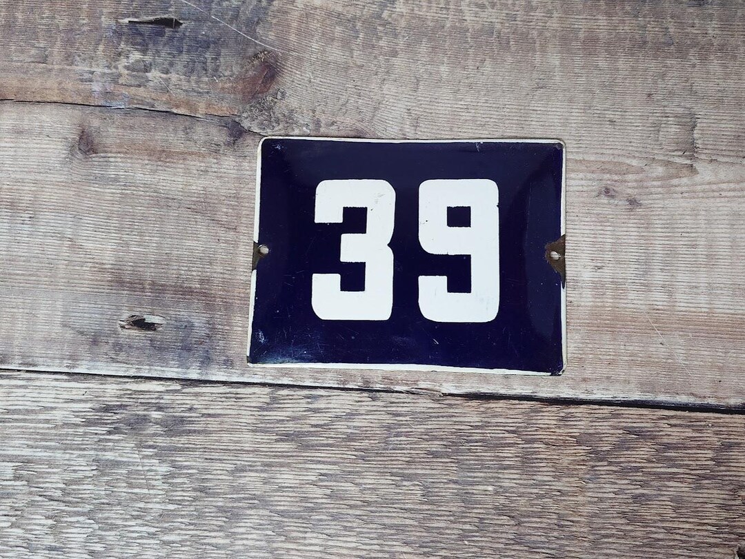 Vintage Blue & White Porcelain House Number 39 Sign: French Plaque - Etsy
