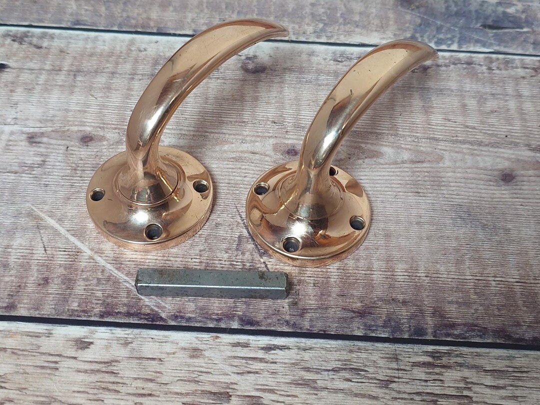 Copper Brass Door Handles, Vintage Rose Brass Door Handles, Antique ...