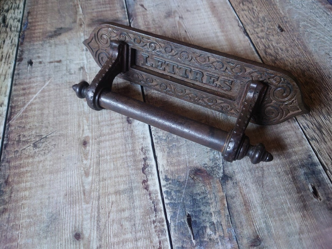 Stunning French Camion Frères Iron Door Mail Slot and Pull - Etsy