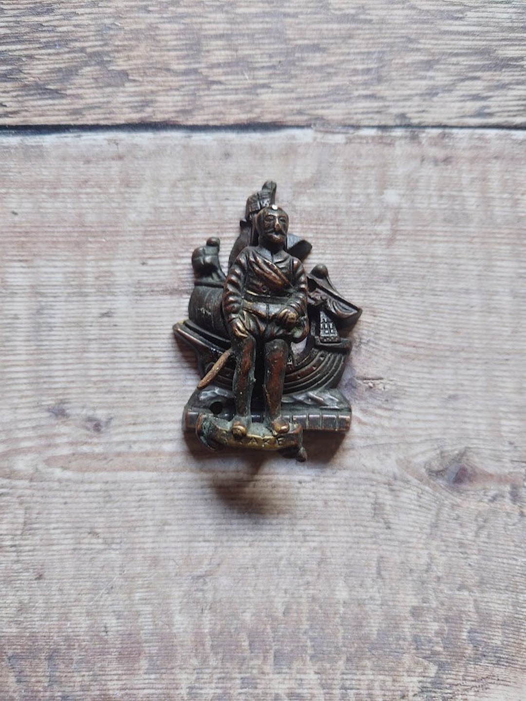 Drake and the Revenge Vintage Brass Door Knocker, Old Aged Brass, Sir ...