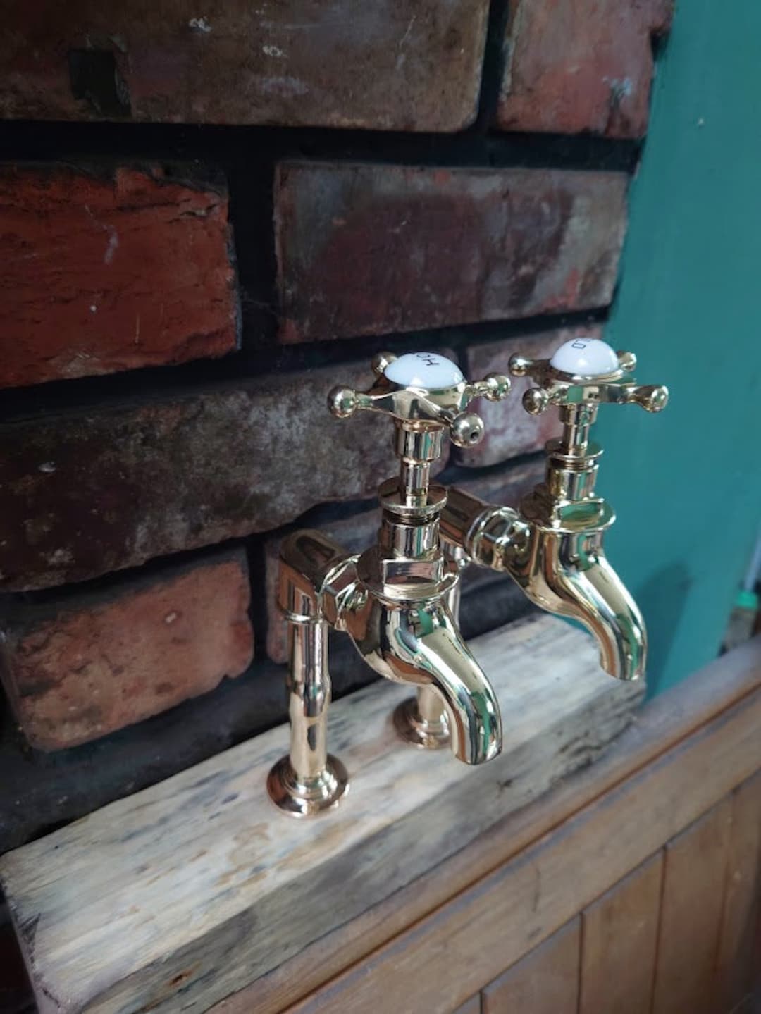 Original 1930s Brass, Overhauled Upright Mount Bib Butler Belfast Taps ...