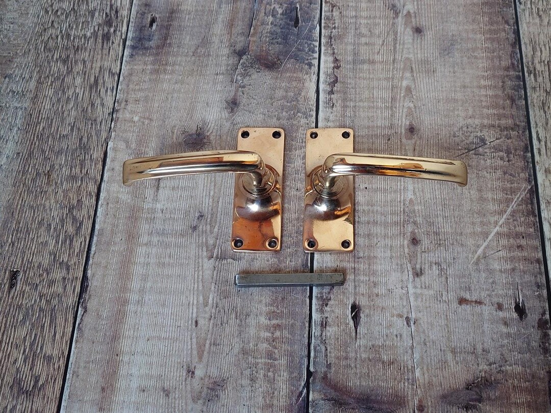 Copper Brass Door Handles, Vintage Rose Brass Door Handles, Antique ...