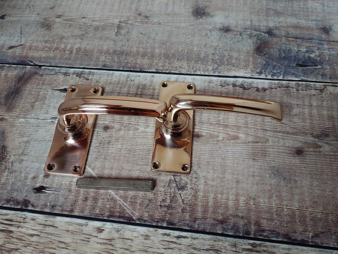 Copper Brass Door Handles, Vintage Rose Brass Door Handles, Antique ...