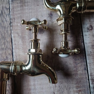 Original 1930s Brass, Overhauled Upright Mount Bib Butler Belfast Taps ...