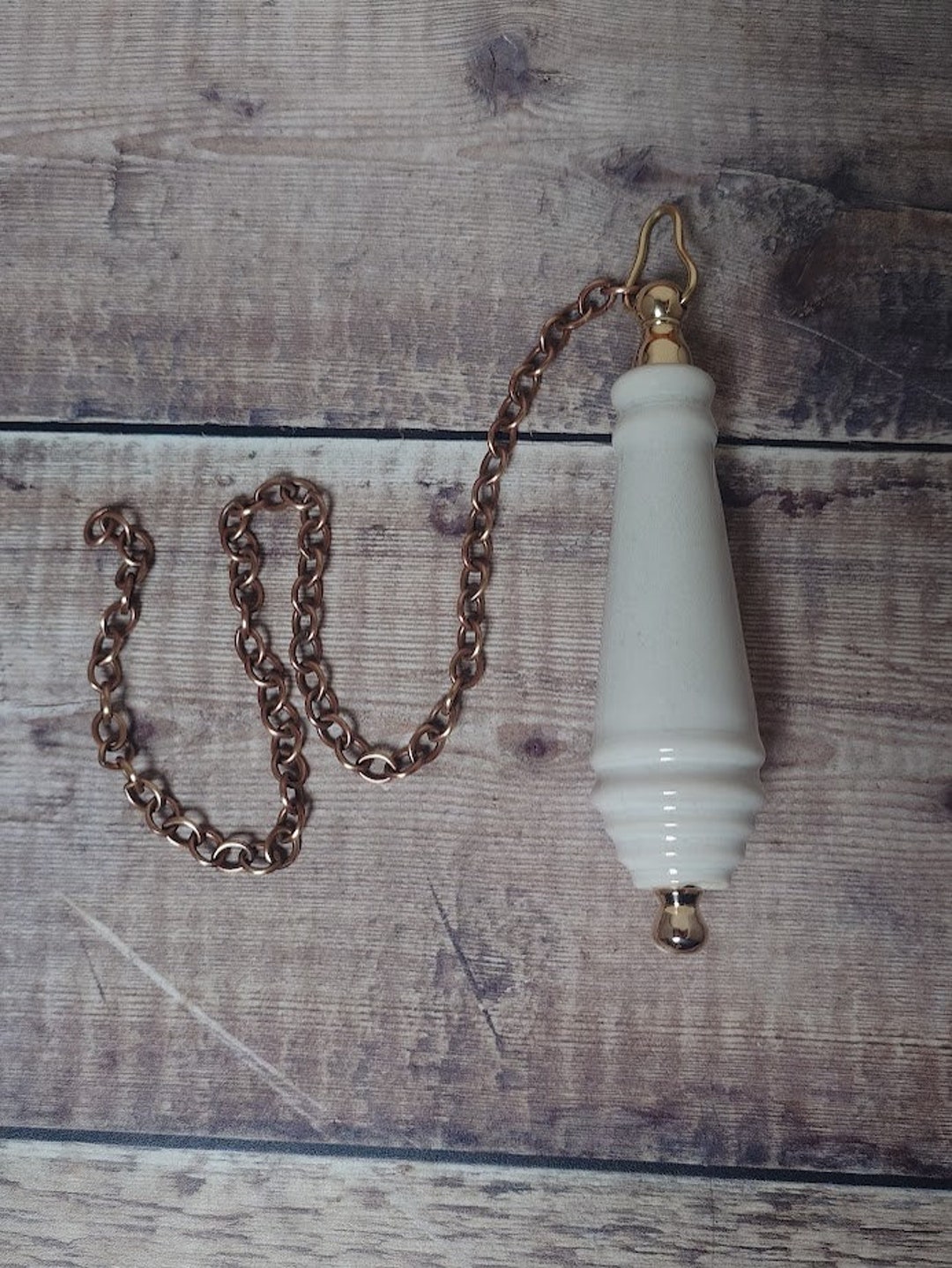 Vintage Ceramic Toilet Cistern Pull and Brass Chain - Etsy