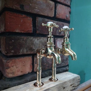 Original 1930s Brass, Overhauled Upright Mount Bib Butler Belfast Taps ...