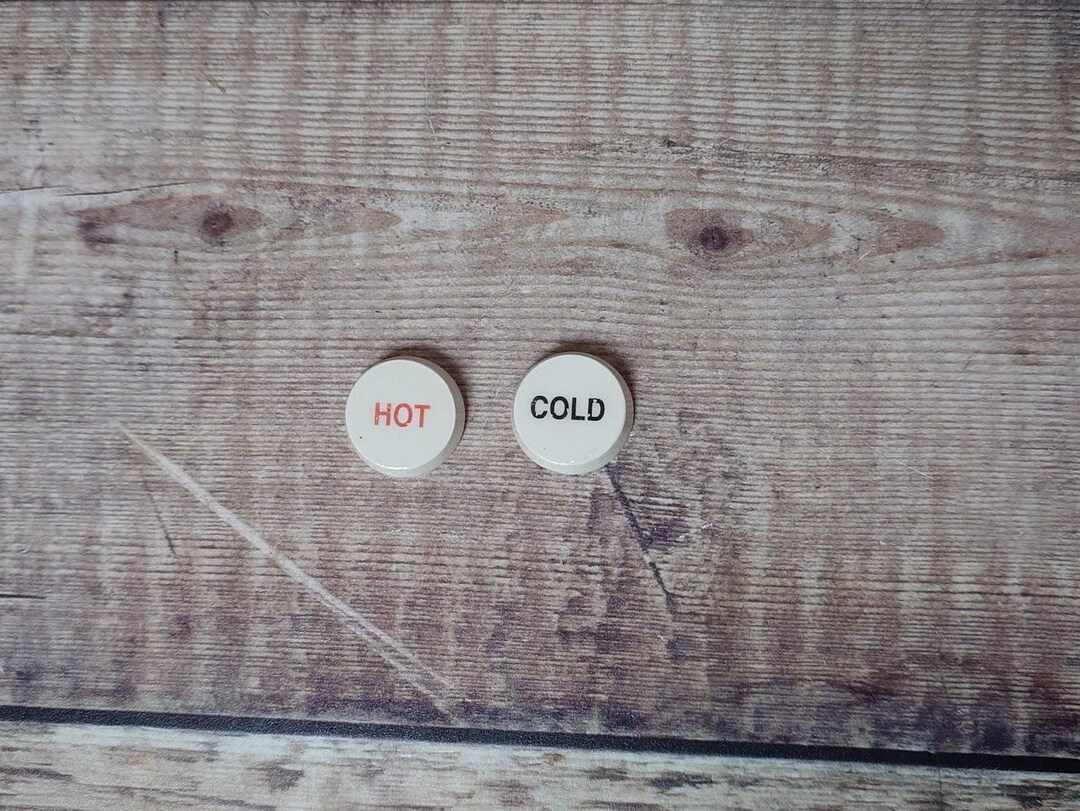 Pair of 22mm Ceramic Tap Inserts, Vintage Ceramic Tap Indices, Hot and ...