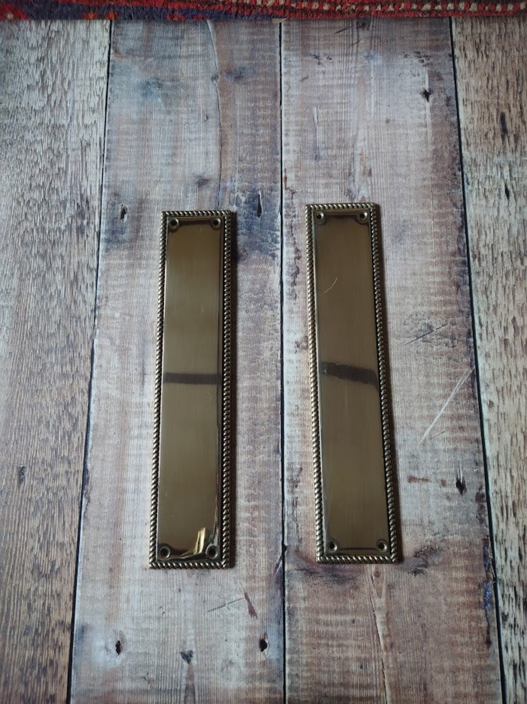 2 Georgian Stlye Polished Brass Finger Plates - Etsy