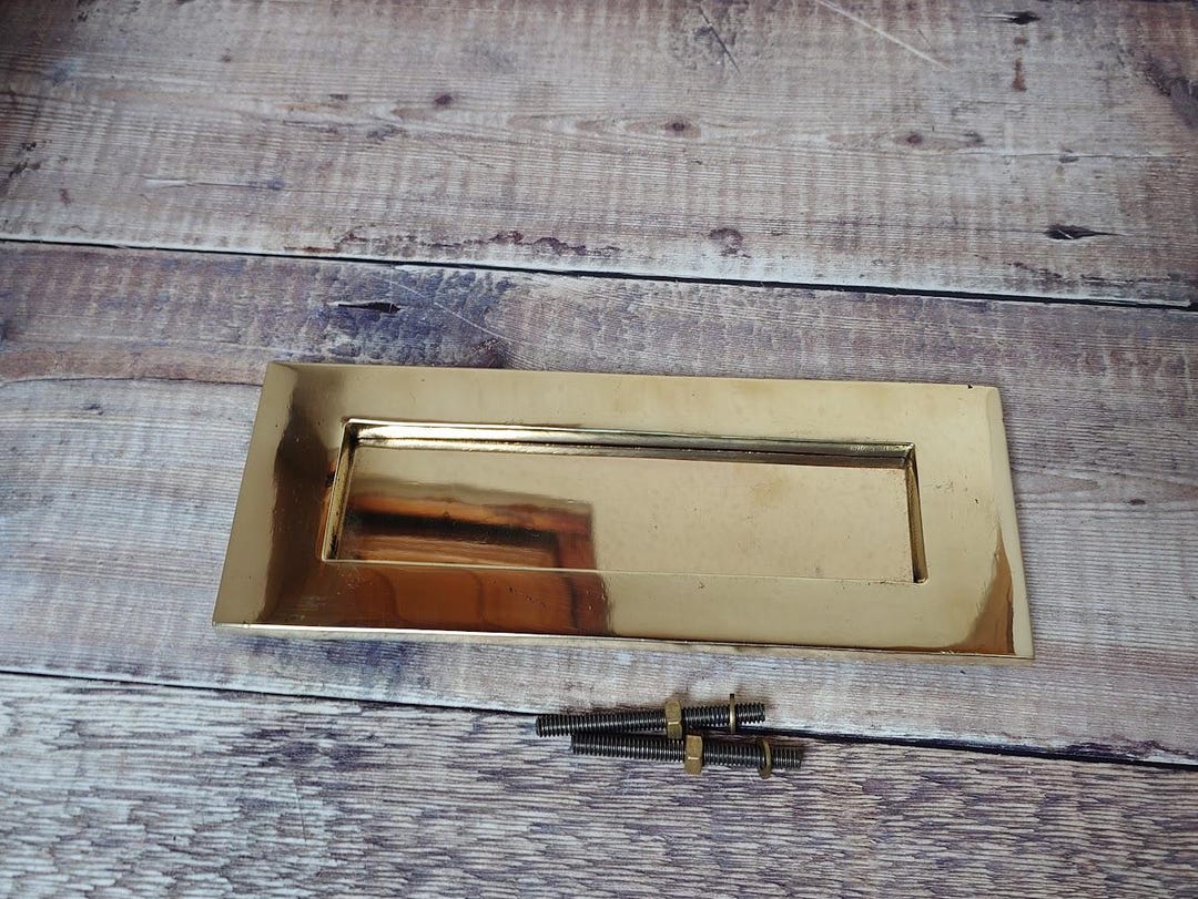 Polished Brass Door Letter Plate, Heavy Brass Mail Box Slot - Etsy