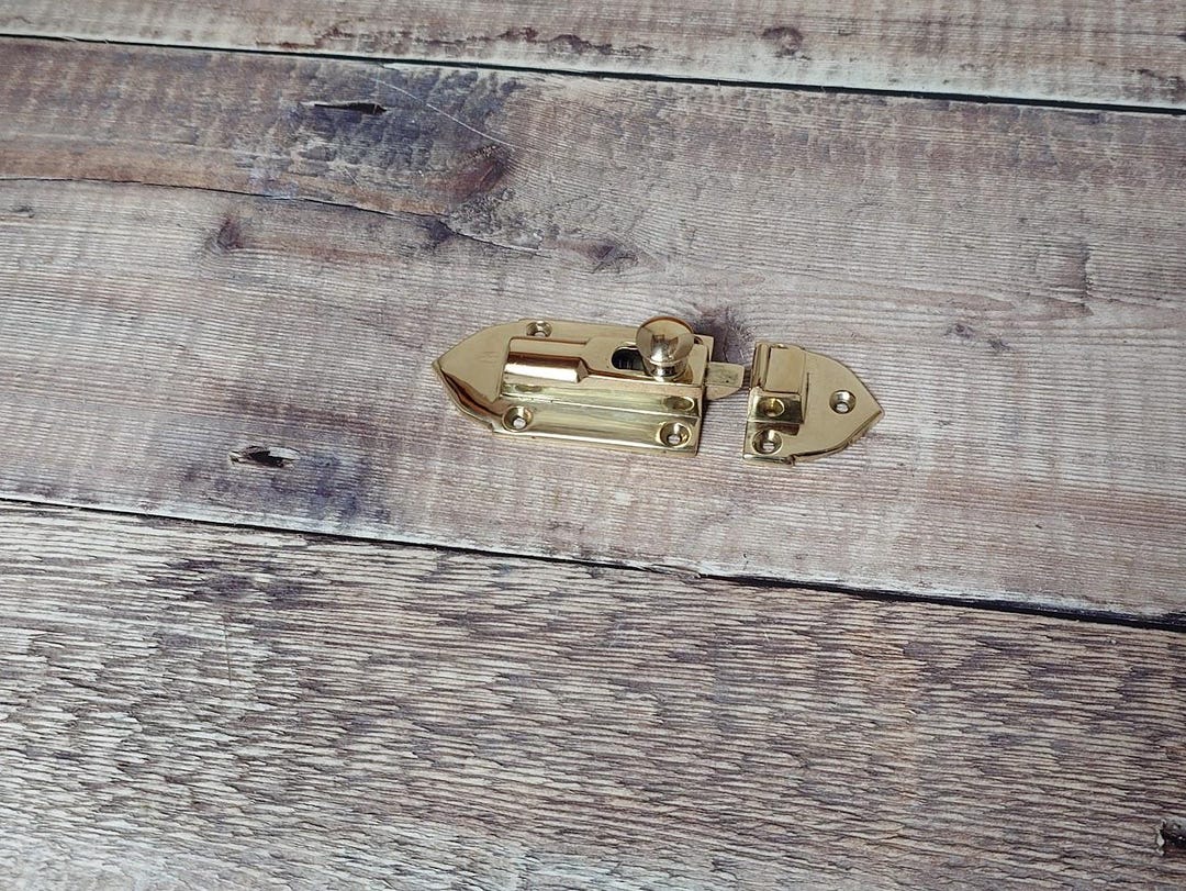 Polished Brass Cabinet Latch: Small Spring-loaded Door Catch - Etsy